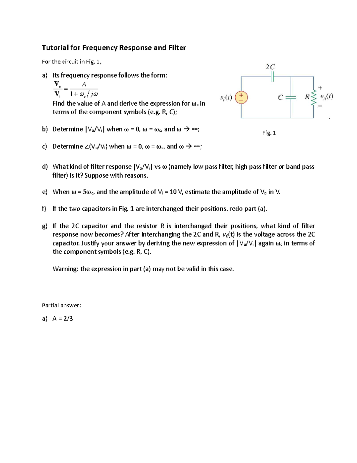 Tutorial on Frequency Response and Filter Analysis - Studocu