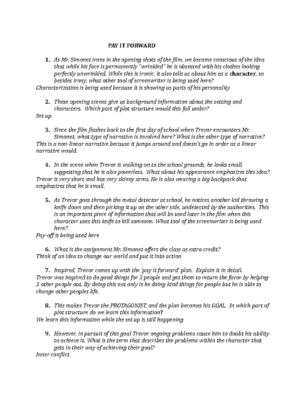 THEA-Pay it Forward - The professor I don't remember awesome class ...