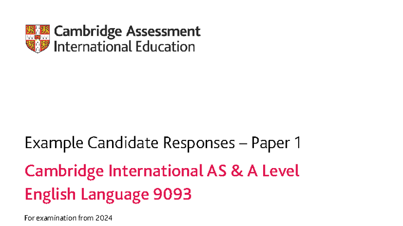 Example Candidate Responses for AS A Level English Language 9093 - June ...