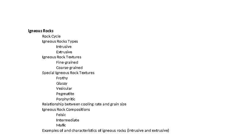 Geology 101: Igneous, Sedimentary, and Metamorphic Rocks Overview - Studocu