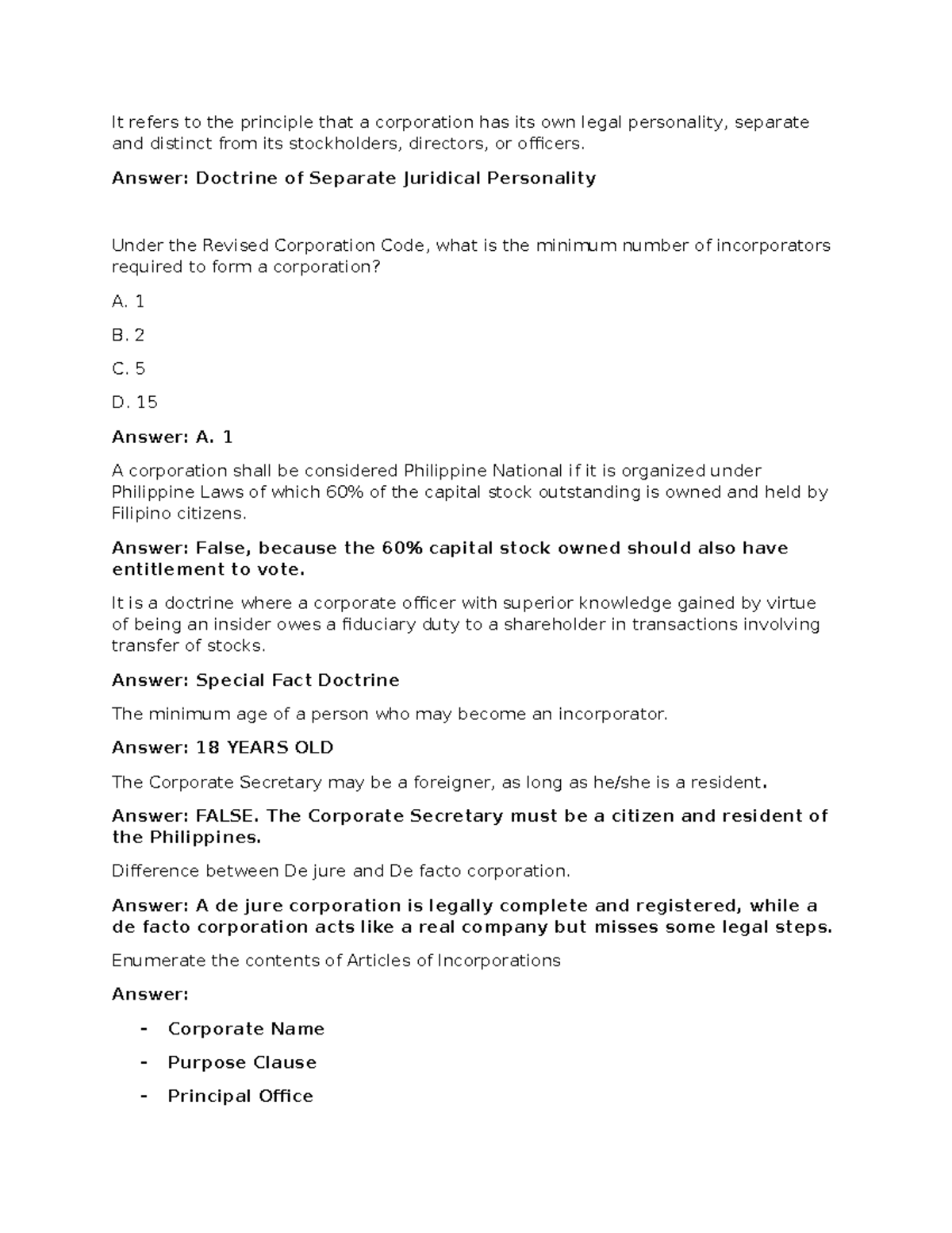 Law Practice: Doctrine of Separate Juridical Personality ...