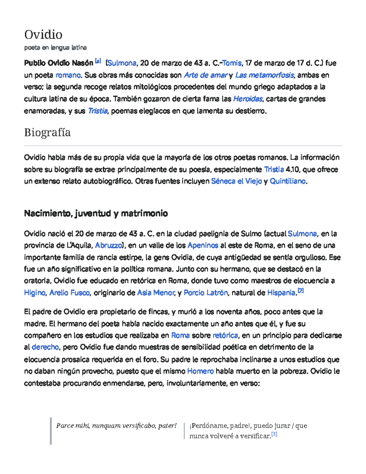 Ovidio - Wikipedia, la enciclopedia libre - Ovidio poeta en lengua ...