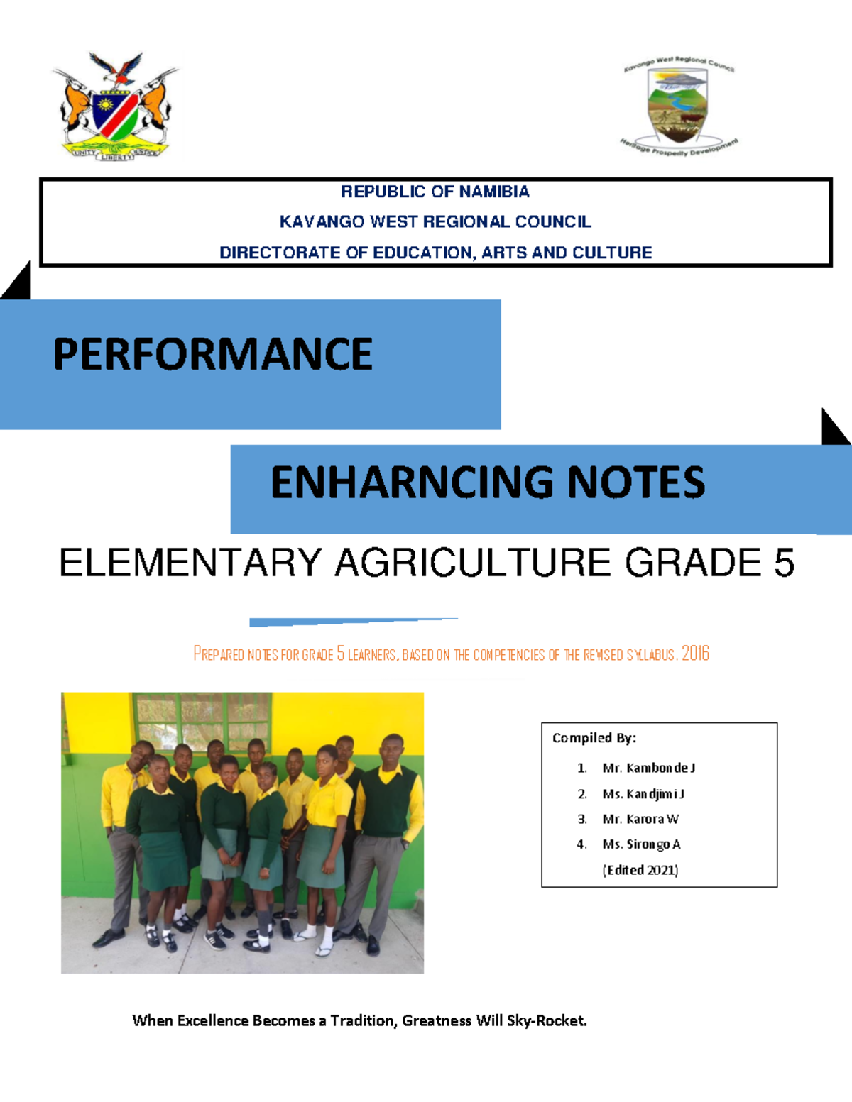 Agriculture Grade 5 Notes: Performance Enhancing Study Guide - Studocu