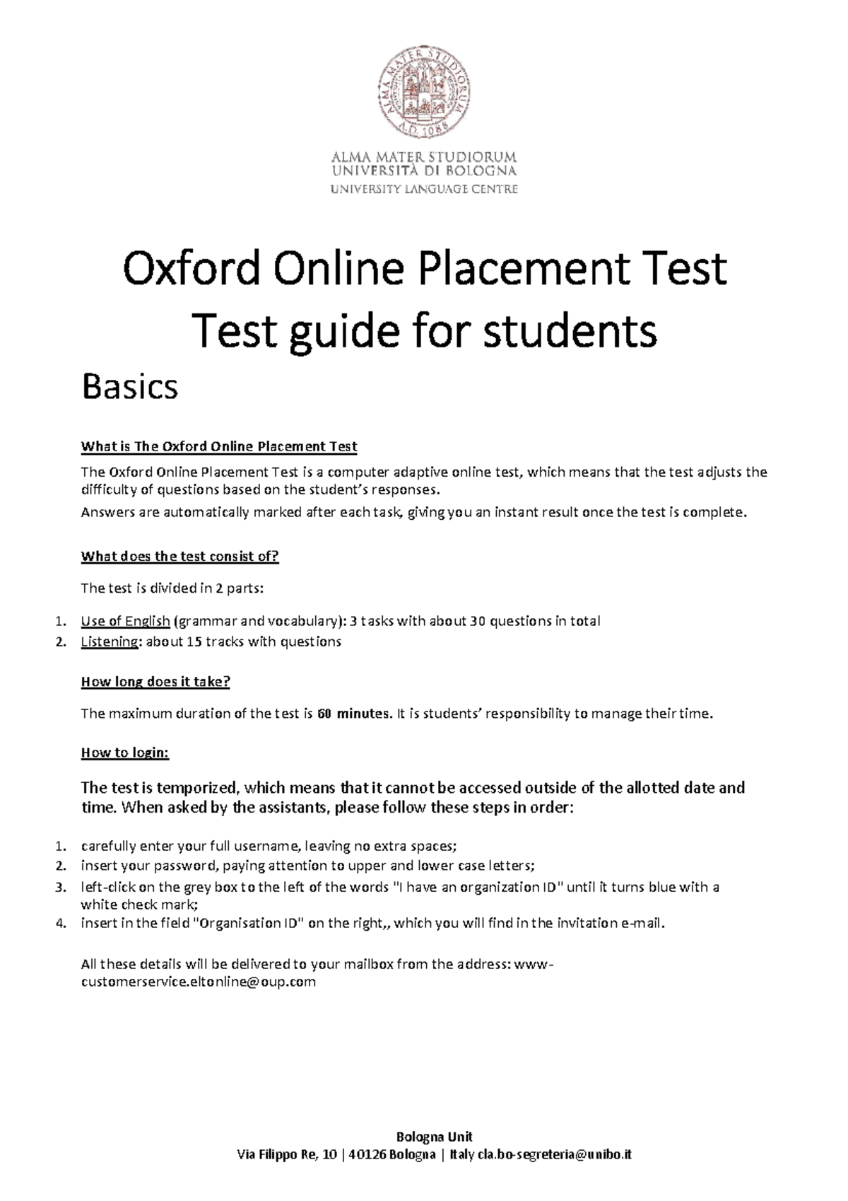 OOPT Test Guidelines: A Comprehensive Student Guide - Studocu