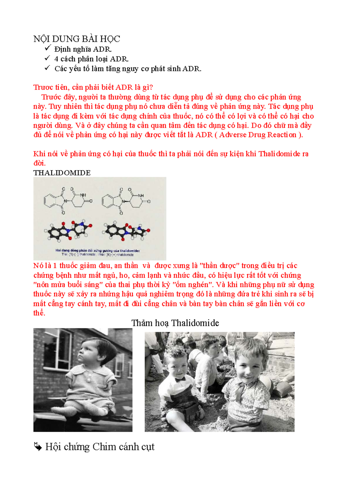 Định Nghĩa và Phân Loại ADR: Tần Suất Gặp và Nguy Cơ - Studocu