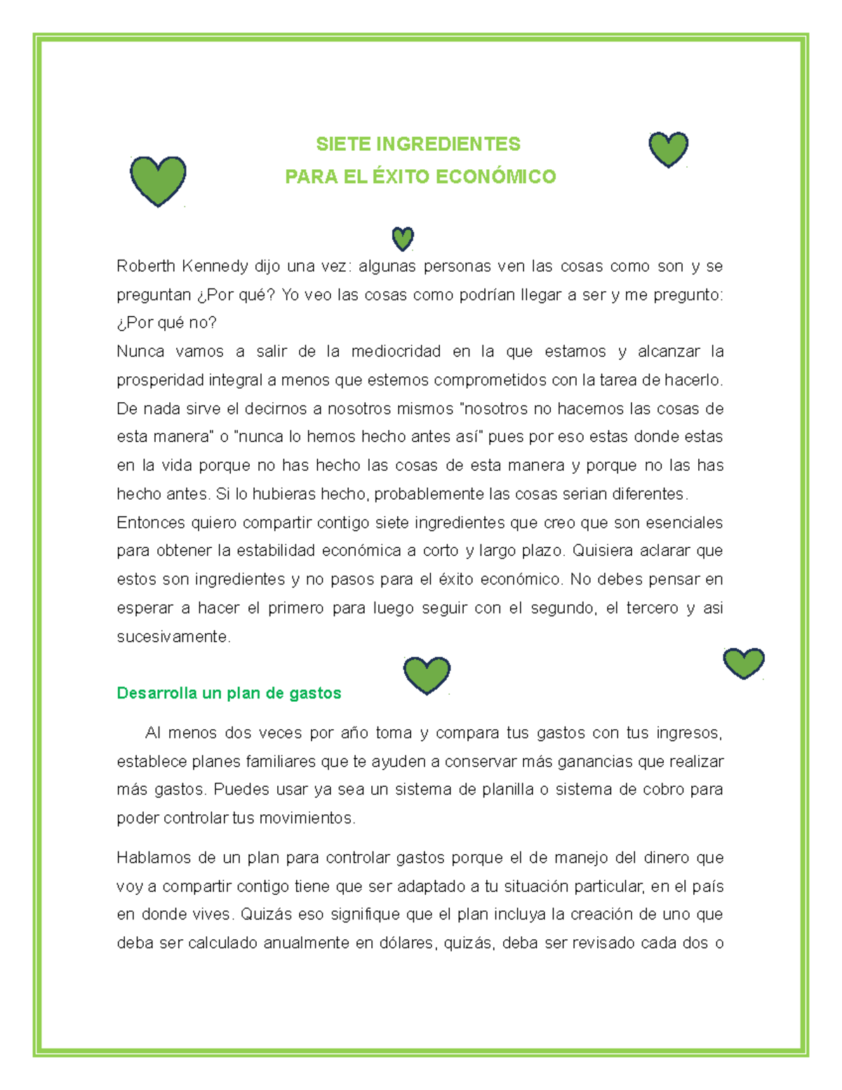Siete Ingredientes PAAR EL Exito Economico - SIETE INGREDIENTES PARA EL ...