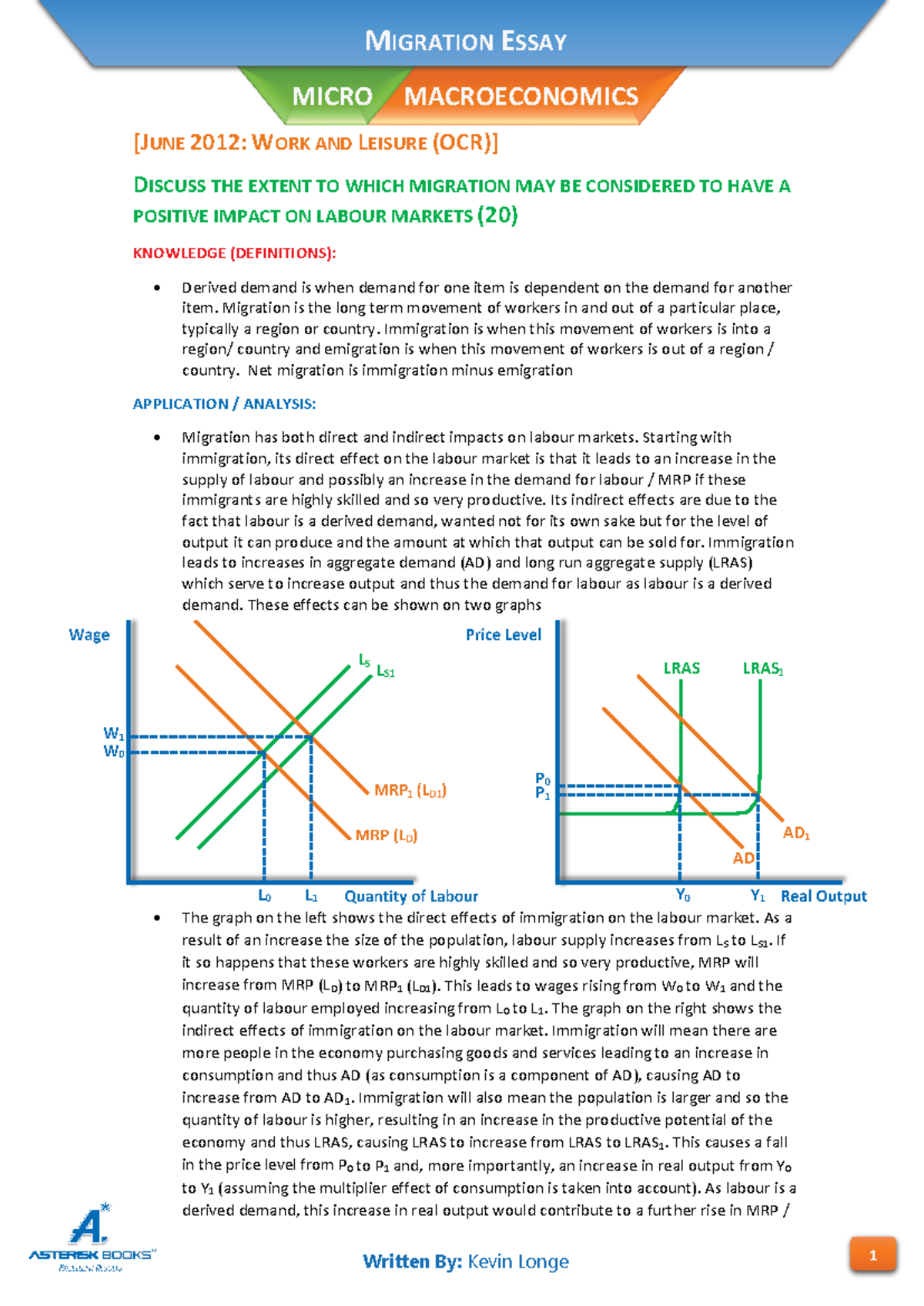 Micro & Macro Econ: Migration Essay for June 2012 Exam - Studocu