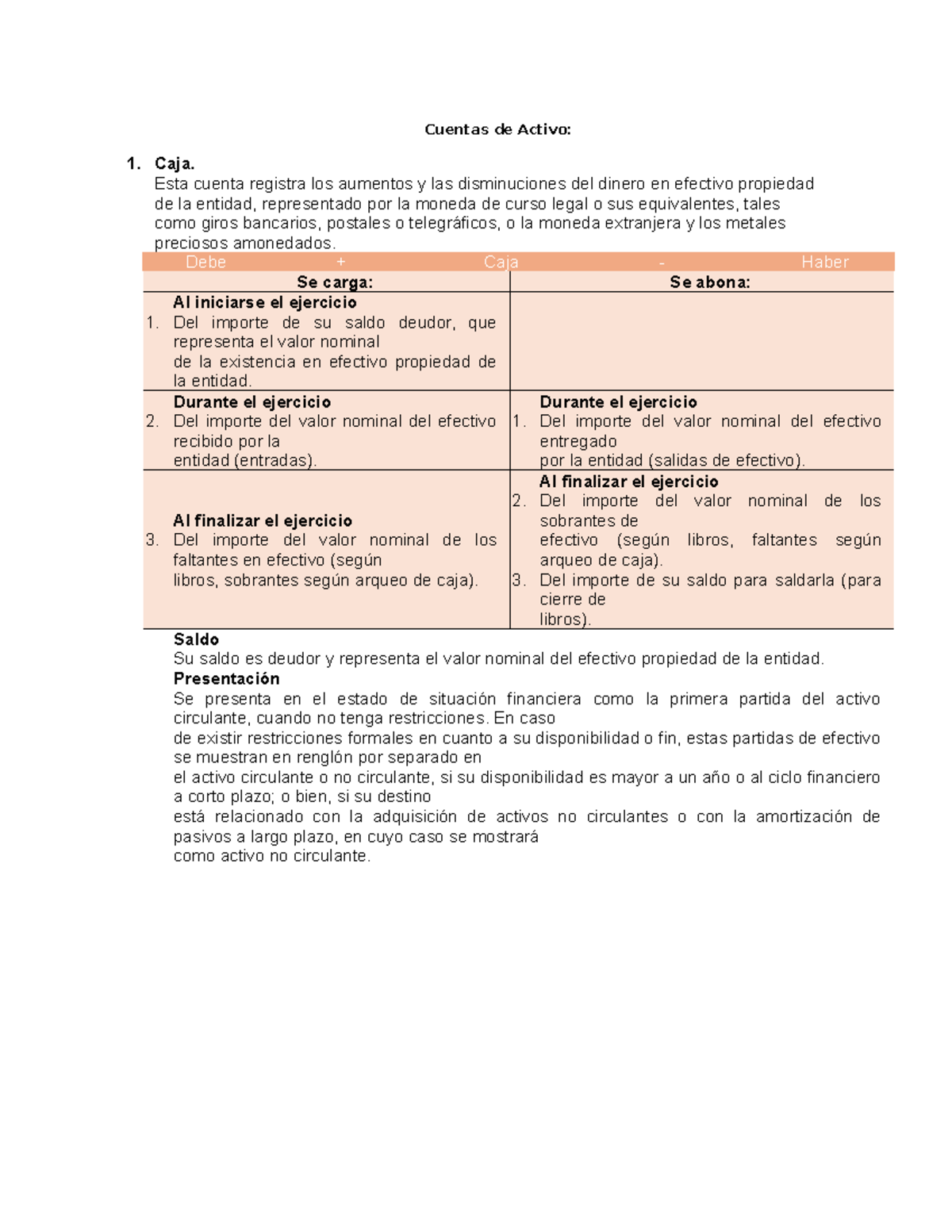 Cuentas de Activo: Caja, Banco, Clientes y Más - Resumen Completo - Studocu