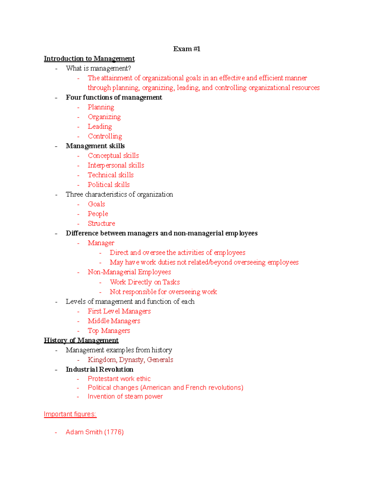 BUS 315 Midterm Study Guide: Key Concepts in Management Principles - Studocu