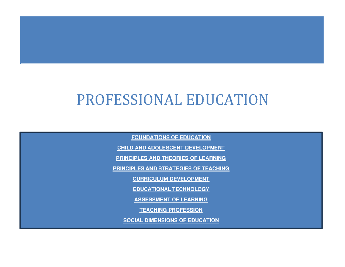 PROF ED MOST Commonly Asked Questions - PROFESSIONAL EDUCATION ...