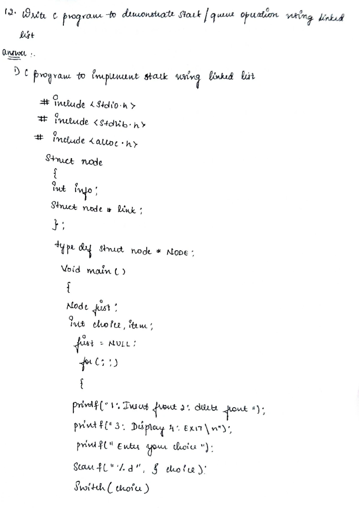 DSA lab 10 - Dsa lab program 10 notes - 10, Develop and Implement a ...