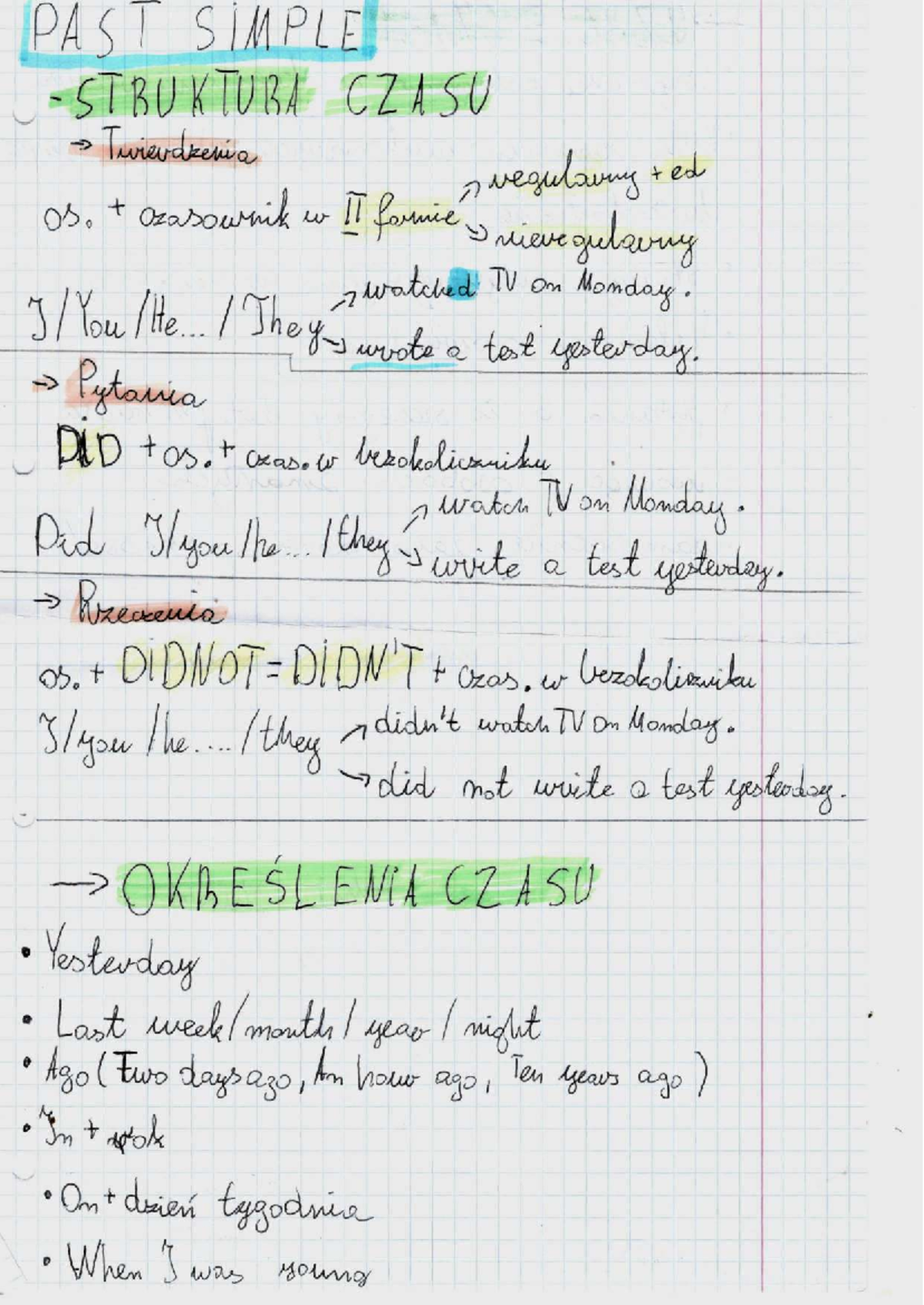 PAST SIMPLE & PRESENT CONTINUOUS GRAMMAR NOTES - ENG101 - Studocu