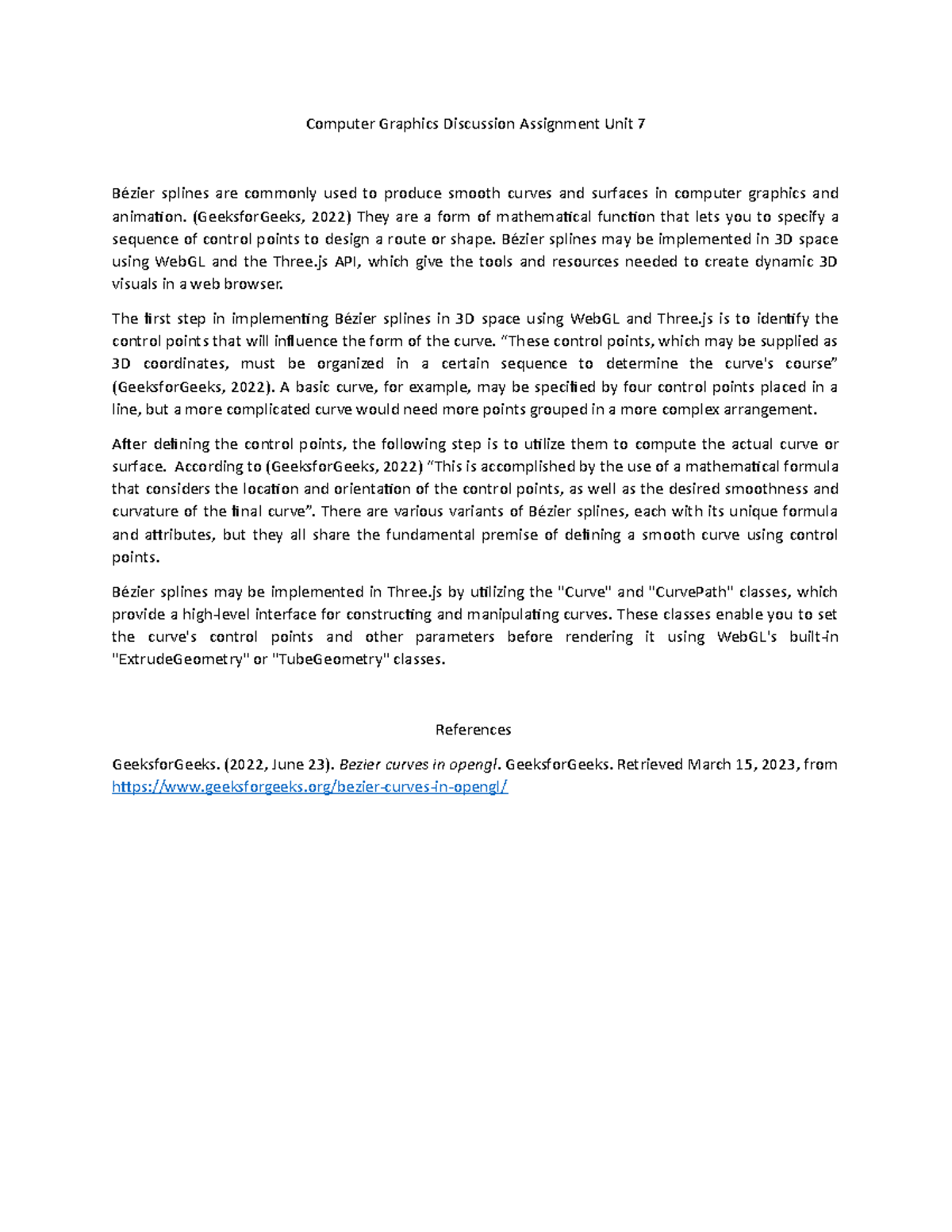Computer Graphics Discussion Assignment Unit 7 - (GeeksforGeeks, 2022 ...