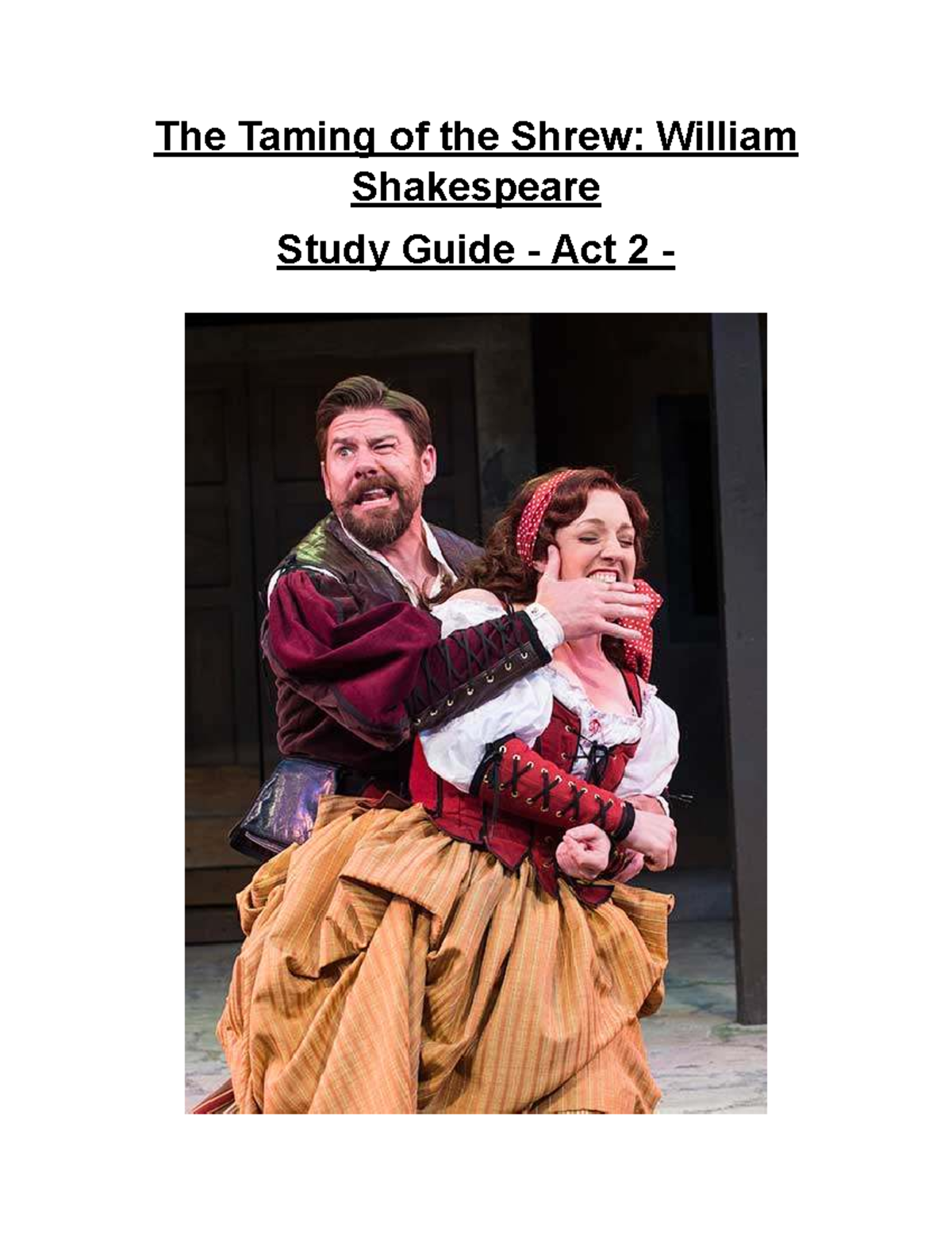 2023 ENG 101 Study Guide: The Taming of the Shrew Act 2 Analysis - Studocu