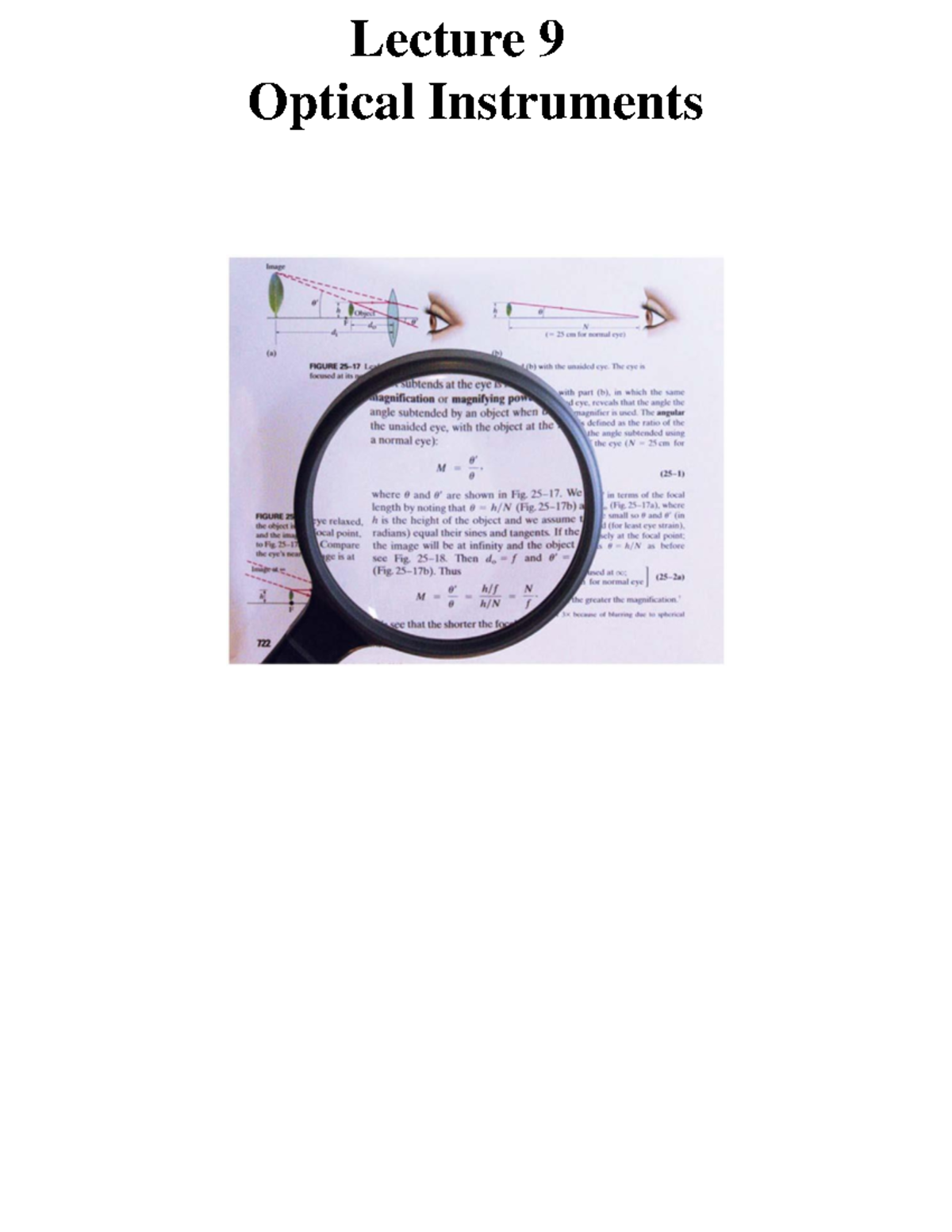 L9: Optical Instruments - Cameras, Lenses & Telescopes Overview - Studocu