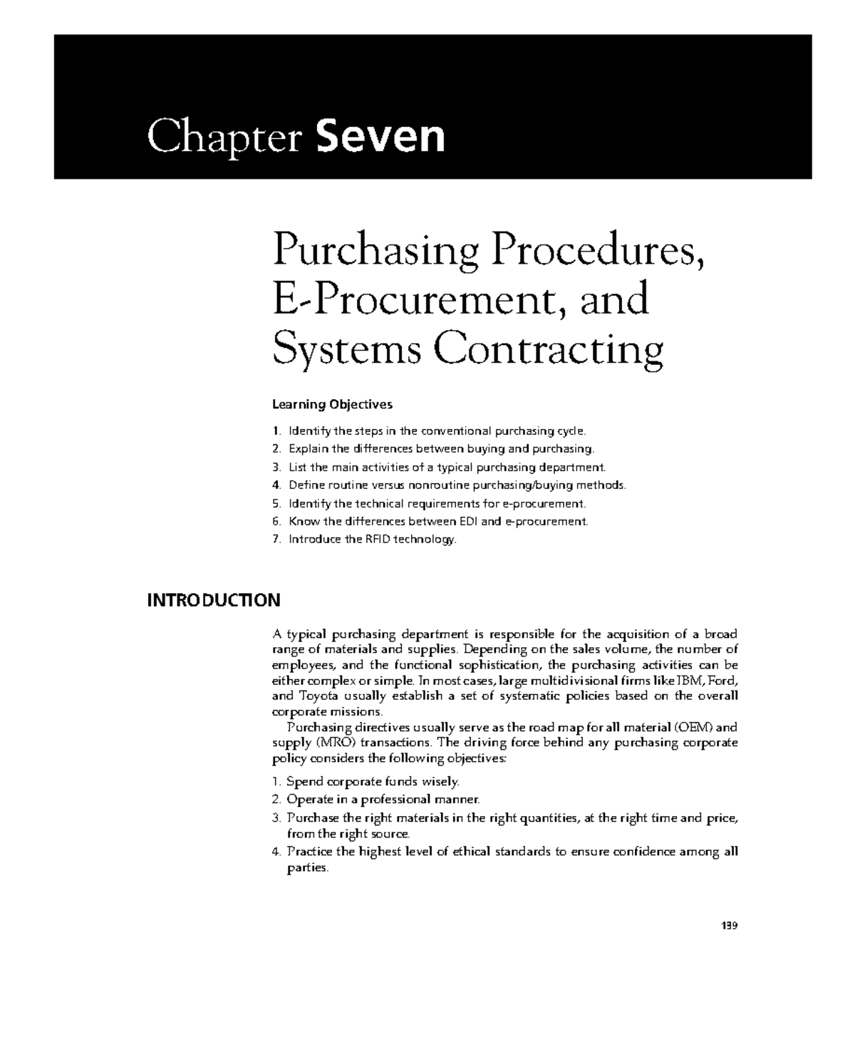 Chapter 7: Purchasing Procedures & Systems Contracting Overview (BUS ...