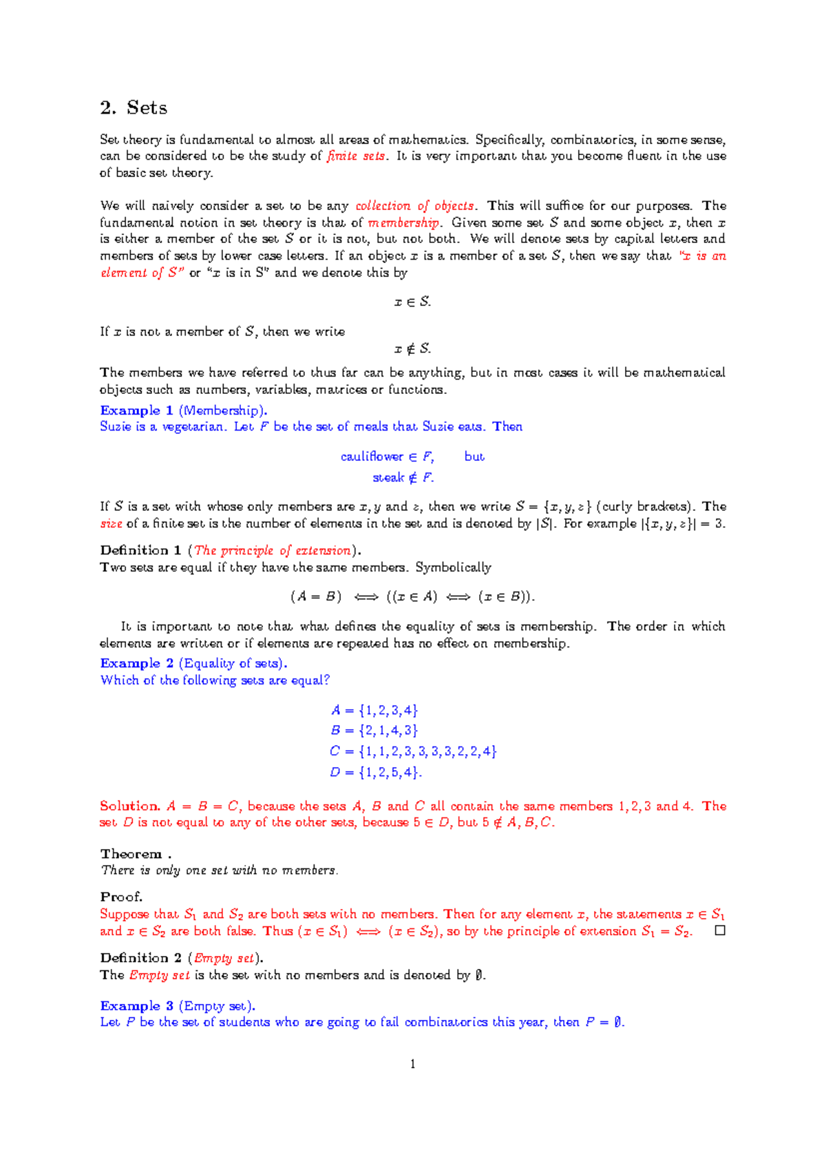 Sets in Combinatorics: A Comprehensive Overview (Course Code: 0B) - Studocu