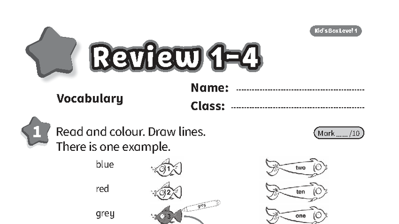 Mid-course Review for Box Level 1: Units 1-6 Vocabulary & Grammar - Studocu