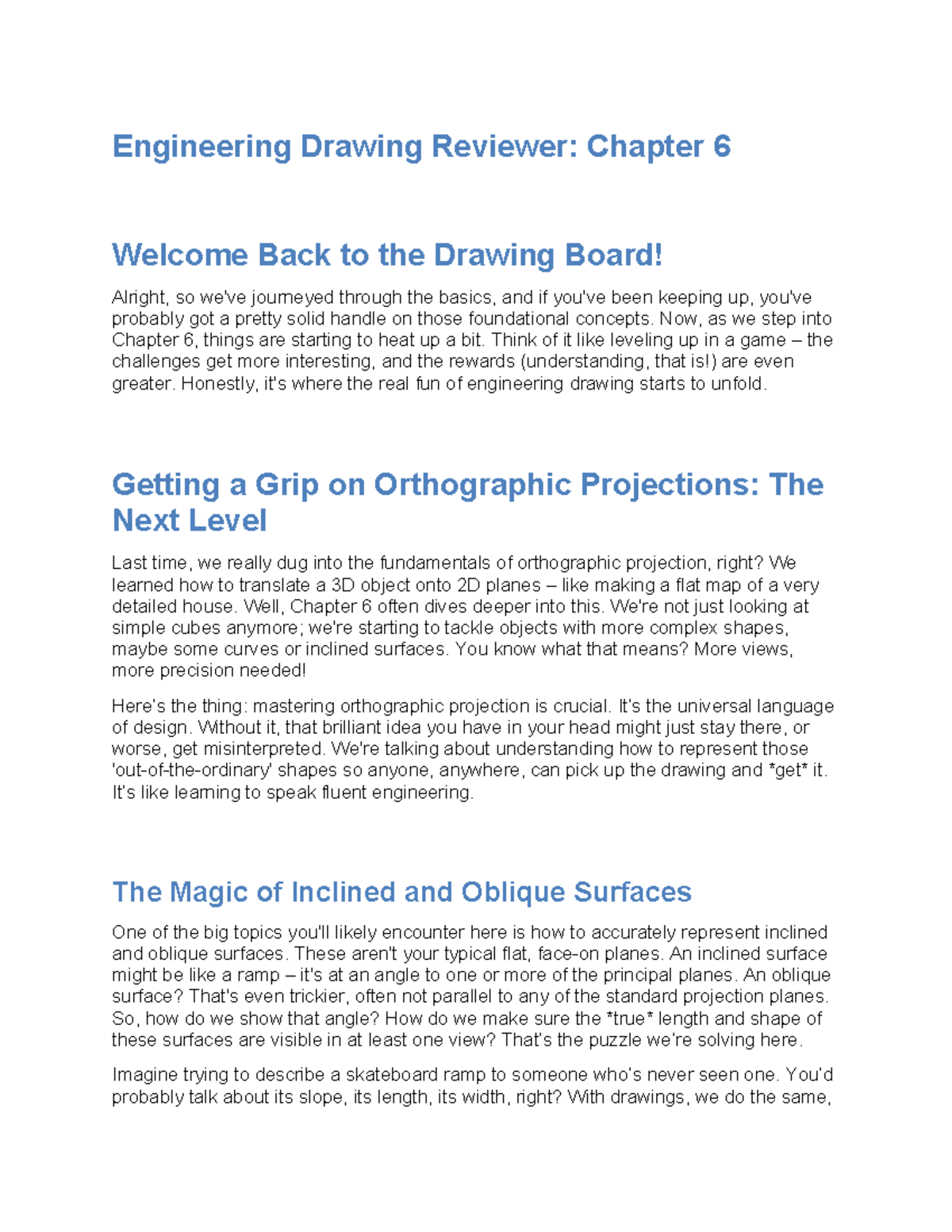 Engineering Drawing Review: Chapter 6 - Orthographic Projections & More ...