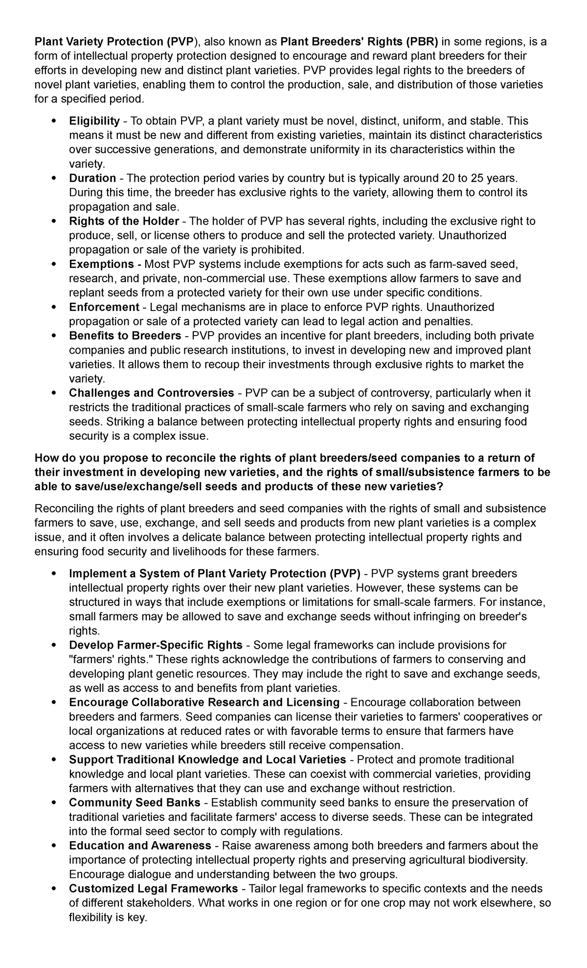 Plant Variety Protection Law: Balancing Breeders' Rights & Farmers ...