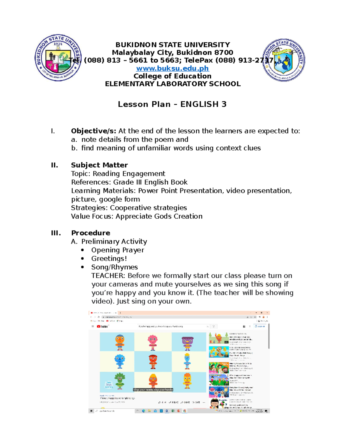 DLP-ENG-3- Final Lesson Plan: Engaging Grade 3 Readers - Studocu