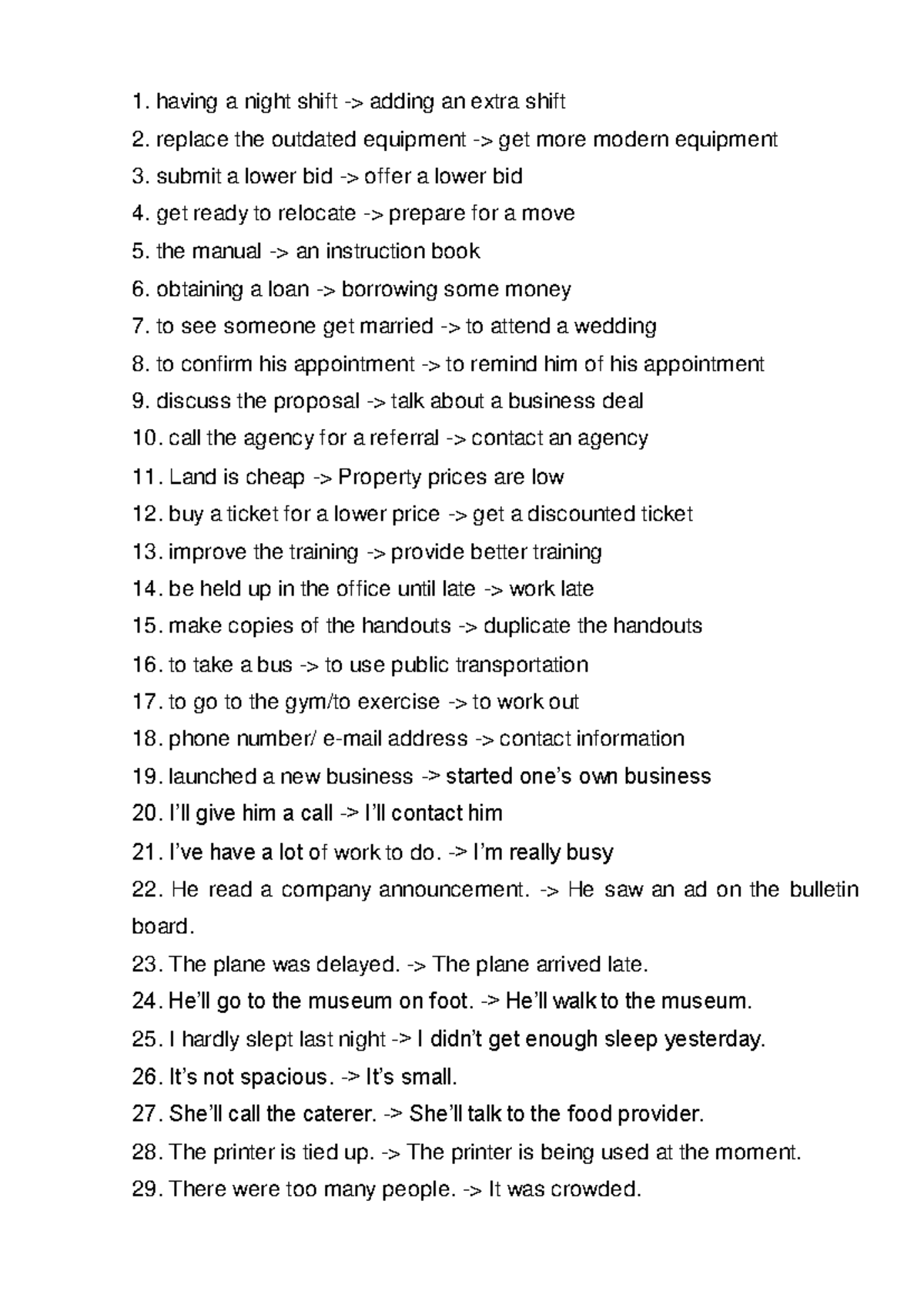Paraphrase Techniques for Effective Communication - Part 3 - Studocu