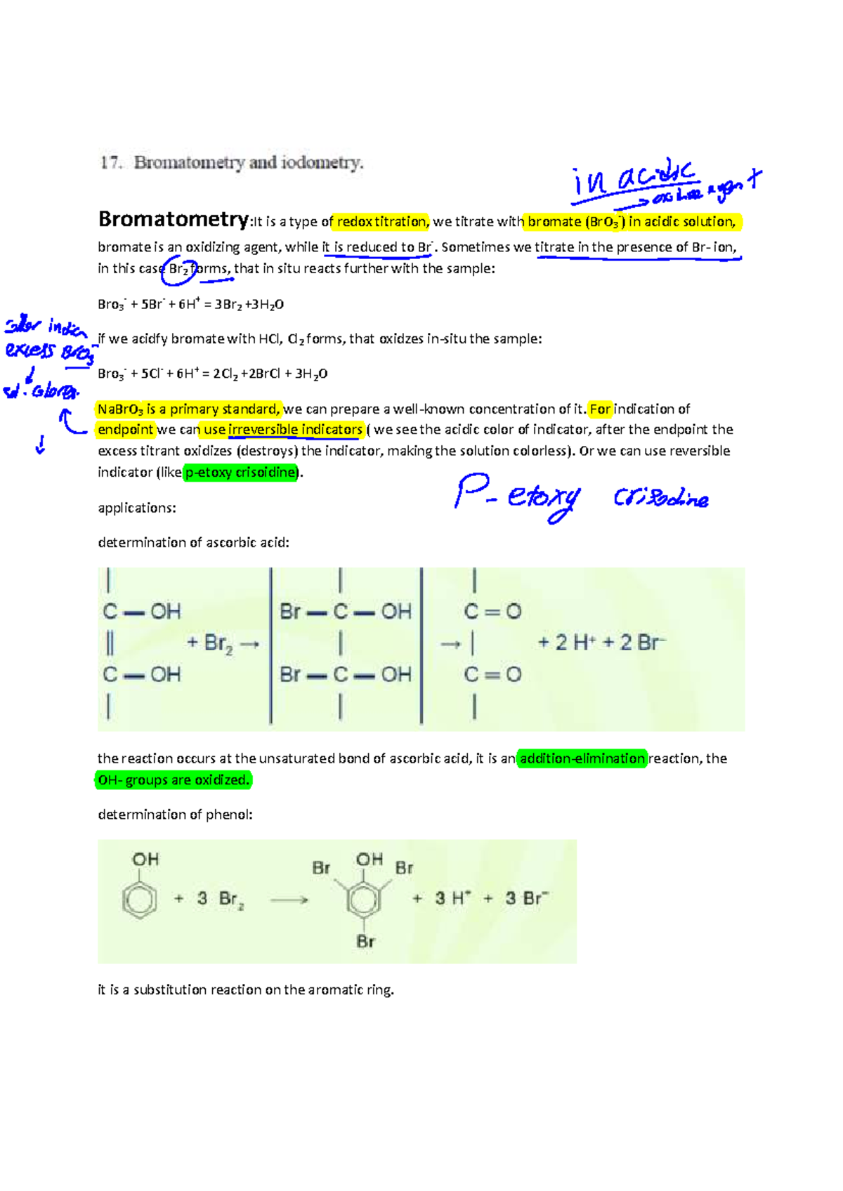 Analytical Chemistry (Analyticalchem201) - Bromatometry:It is a type of ...