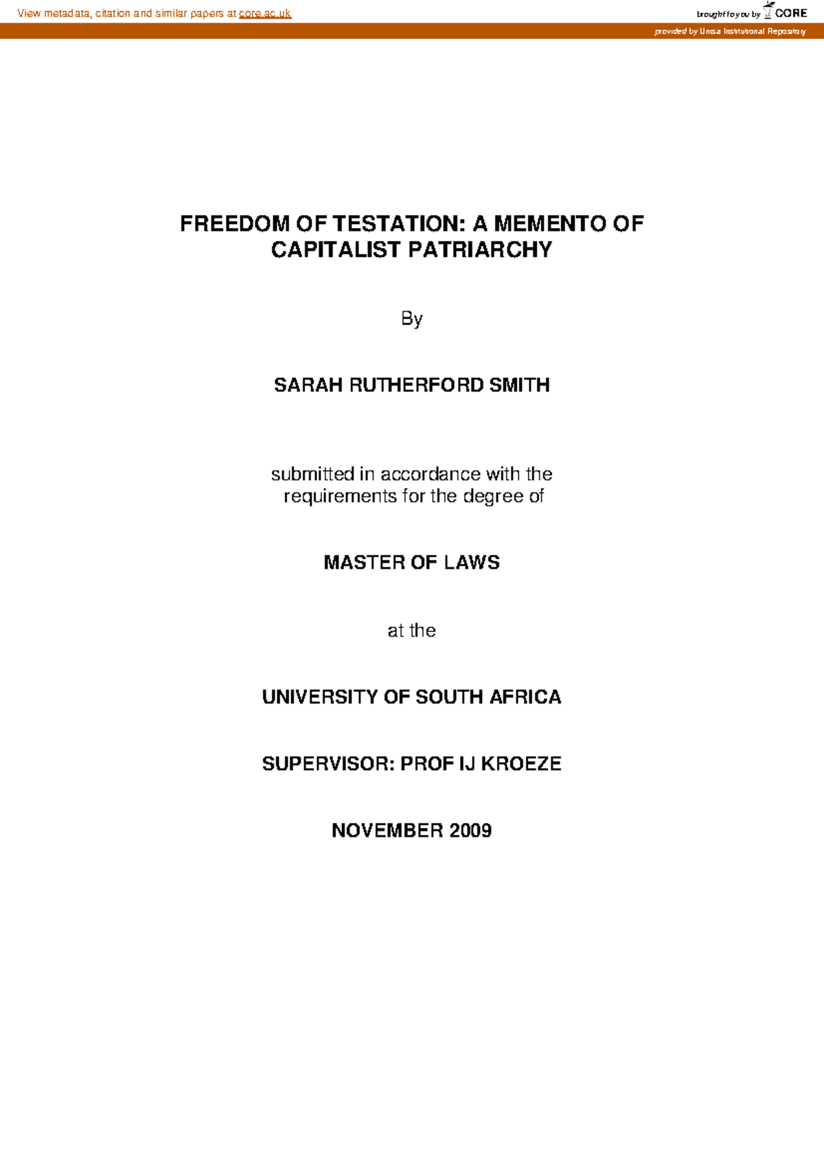 Freedom of Testation and Capitalist Patriarchy: Sarah Smith's Analysis ...