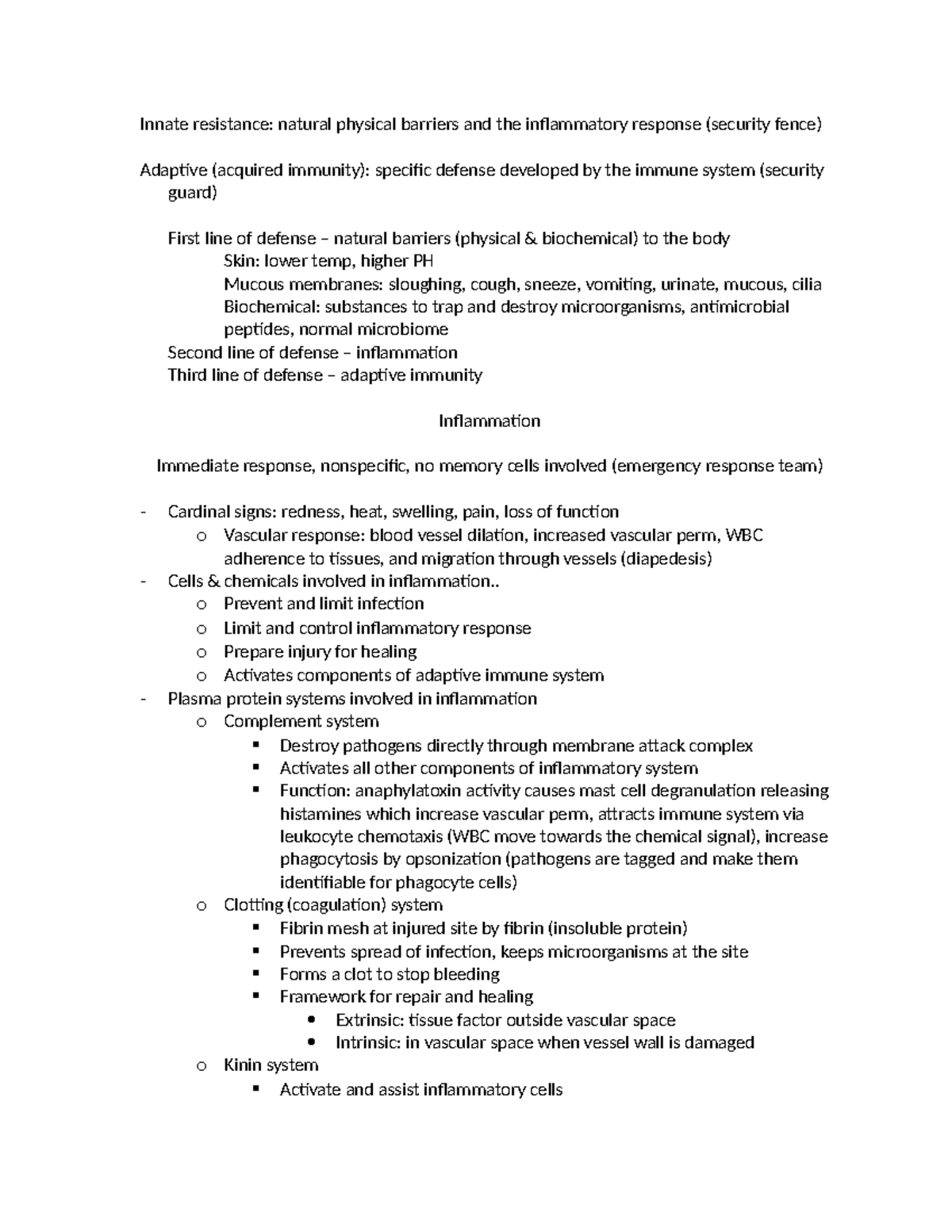 Objectives for Chapter 7: Immune System Overview and Functions - Studocu