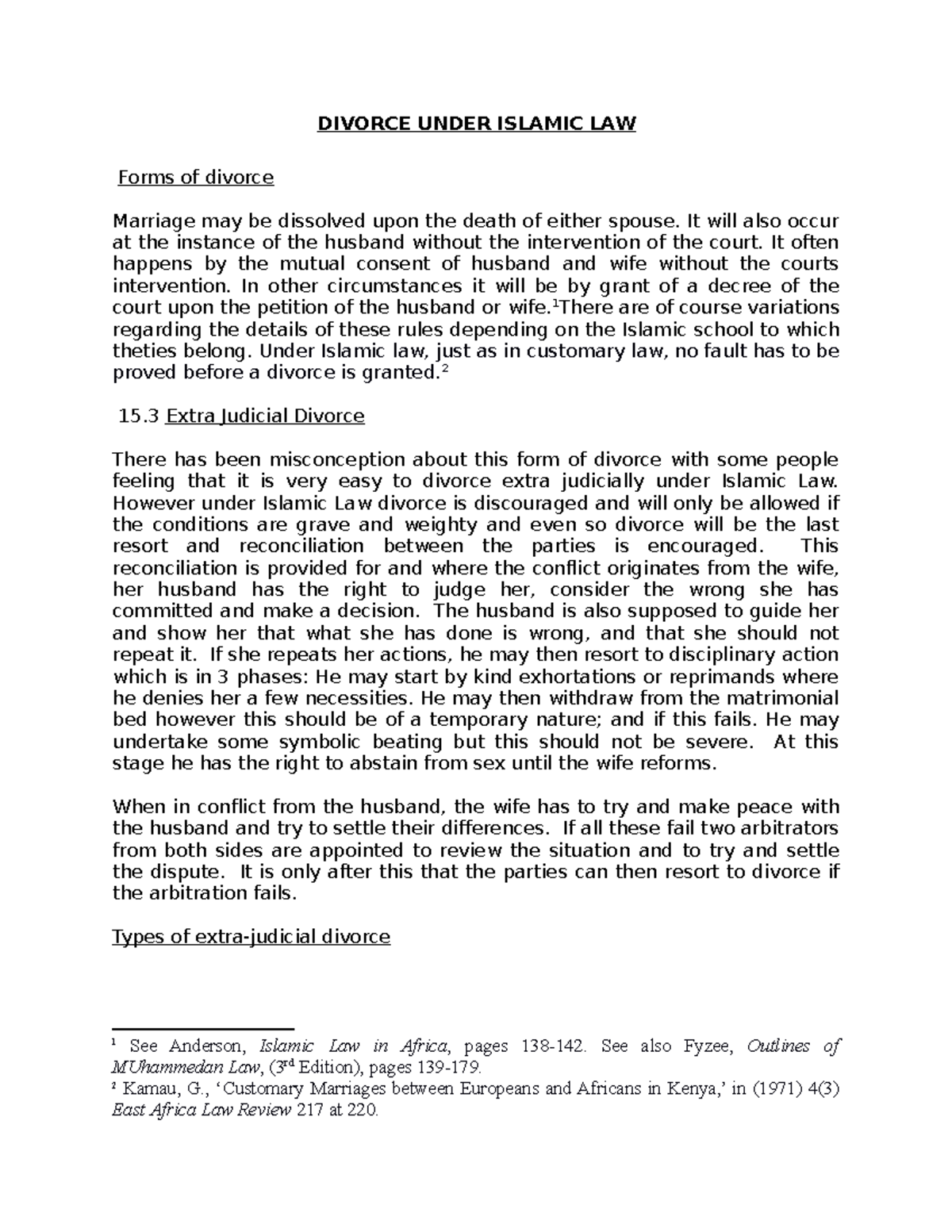 Divorce Under Islamic Law: Forms, Types, and Judicial Processes - Studocu