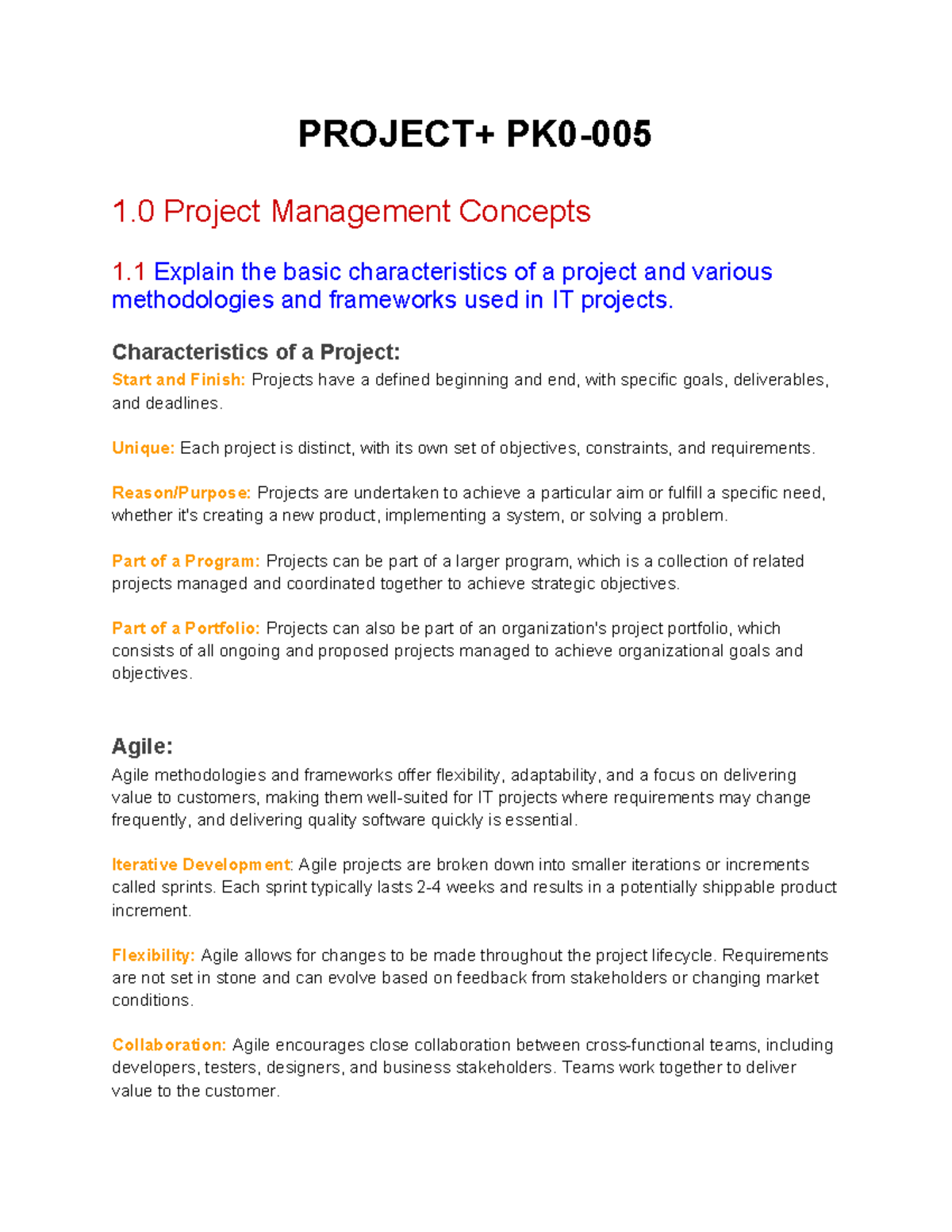 Project+ PK0-005 Study Guide - PROJECT+ PK0- 1 Project Management ...