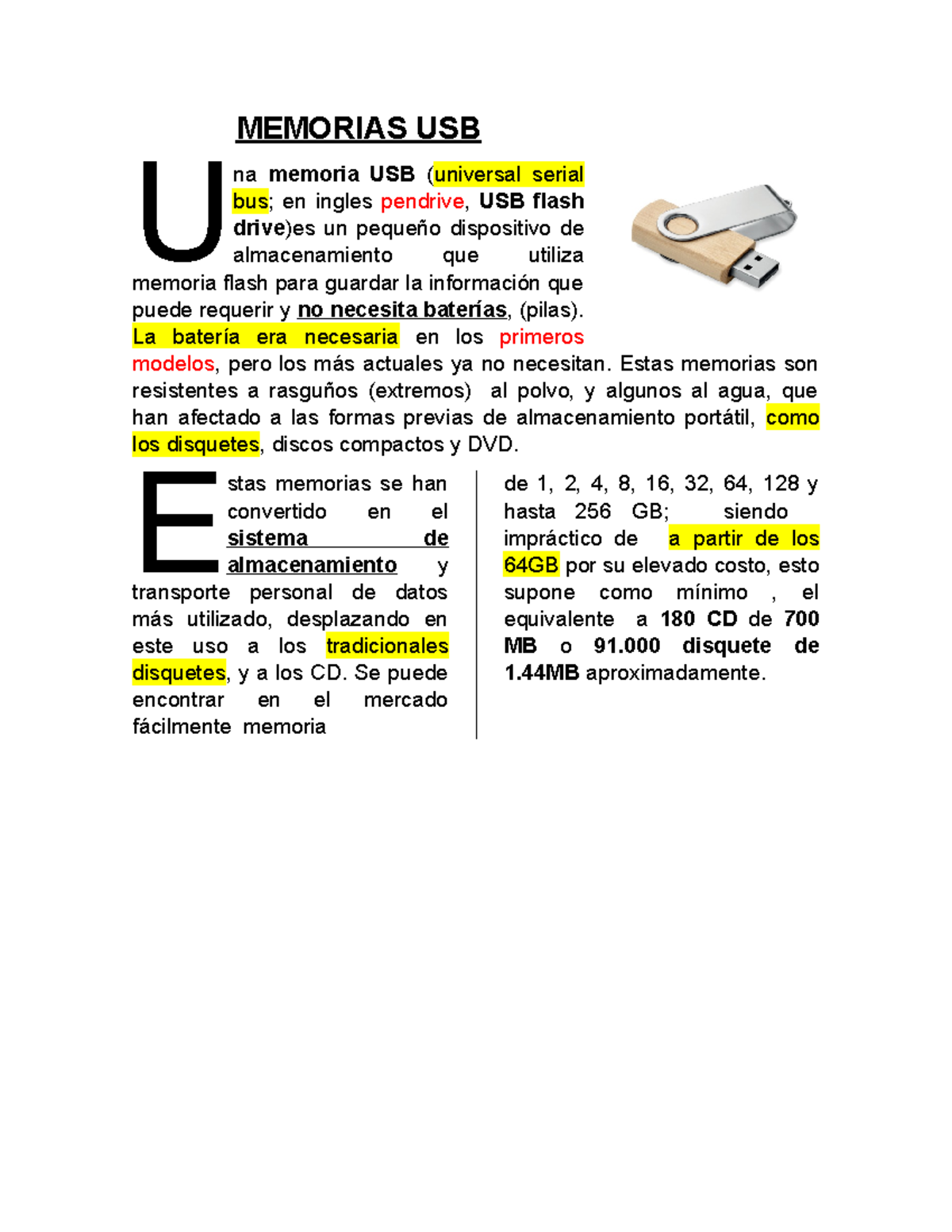 Memorias USB - que es un usb? - MEMORIAS USB na memoria USB (universal ...