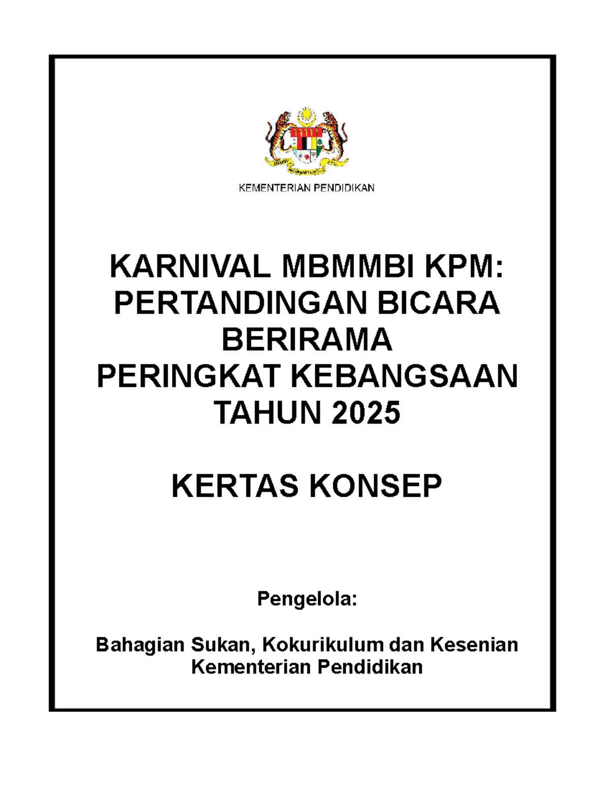 Kertas Konsep: Pertandingan Bicara Berirama Kebangsaan 2025 KARNIVAL ...