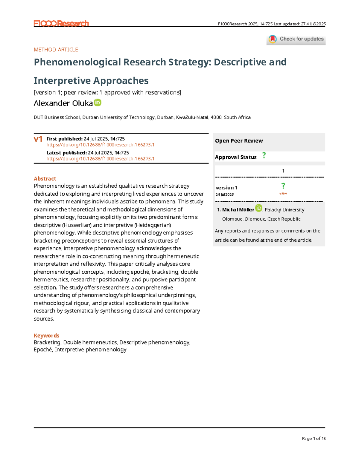 Phenomenological Research Strategy: Descriptive & Interpretive ...