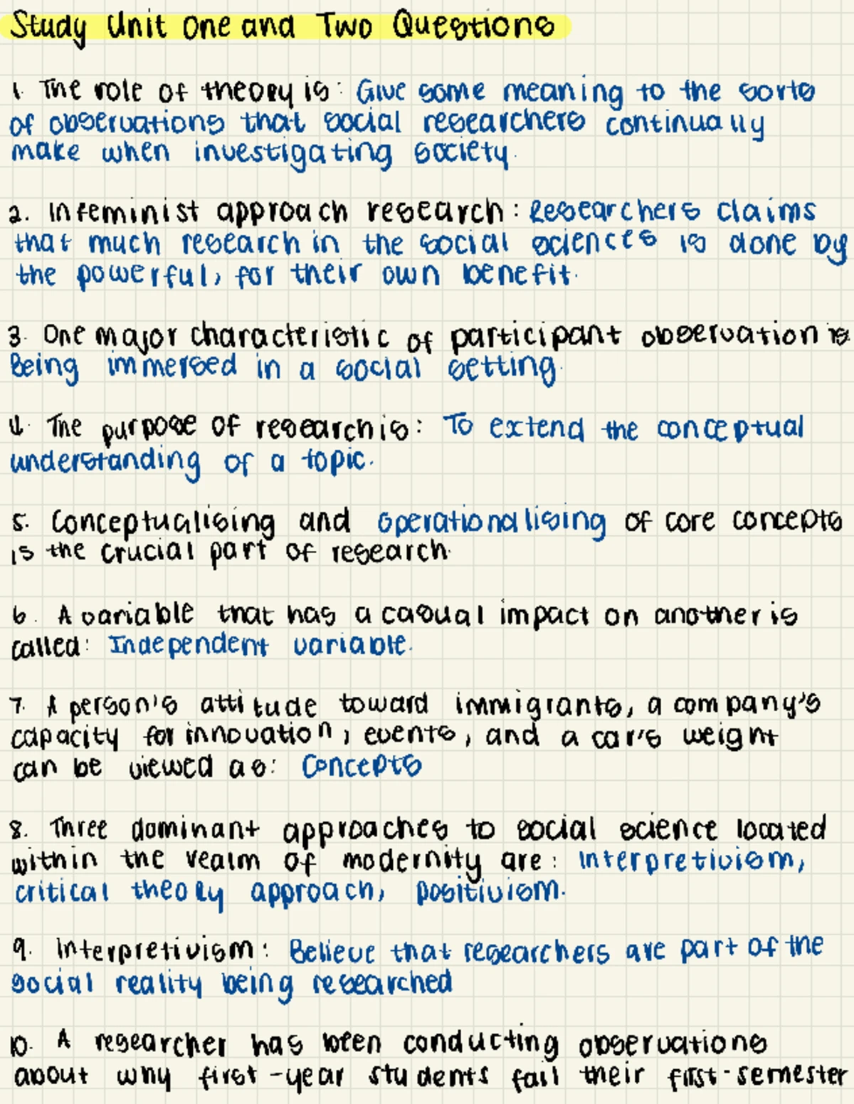 Learning Unit 1: Introduction to Social Science Research Concepts and ...