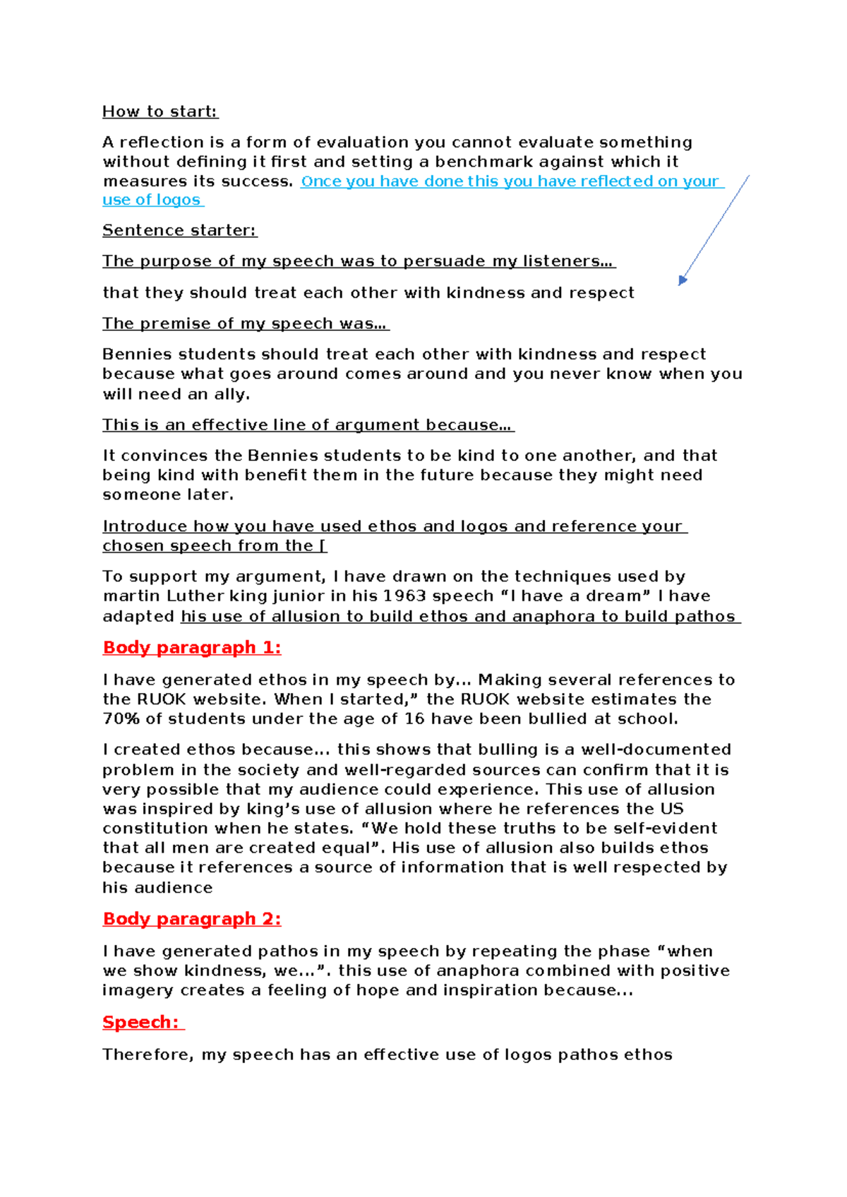 Reflection statement 1 - How to start: A reflection is a form of ...