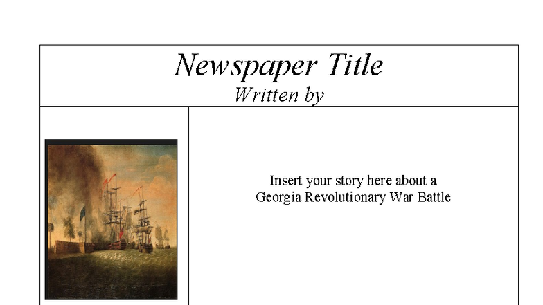 American Revolution War Newspaper Template example - Newspaper Title ...