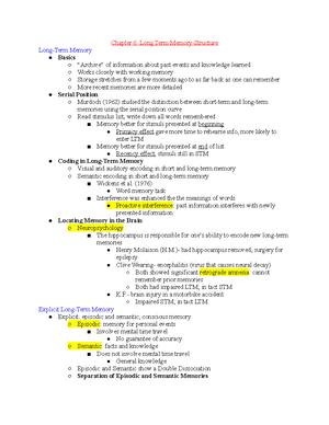 Chapter 6 Long Term Memory Structure - Chapter 6: Long Term Memory Structure Created Class CP ...