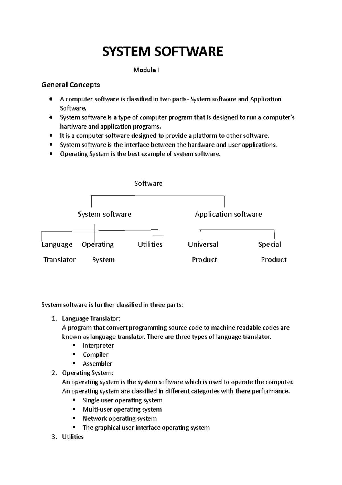 System Software Overview: Concepts, Assemblers, and Loaders - Module 1 ...