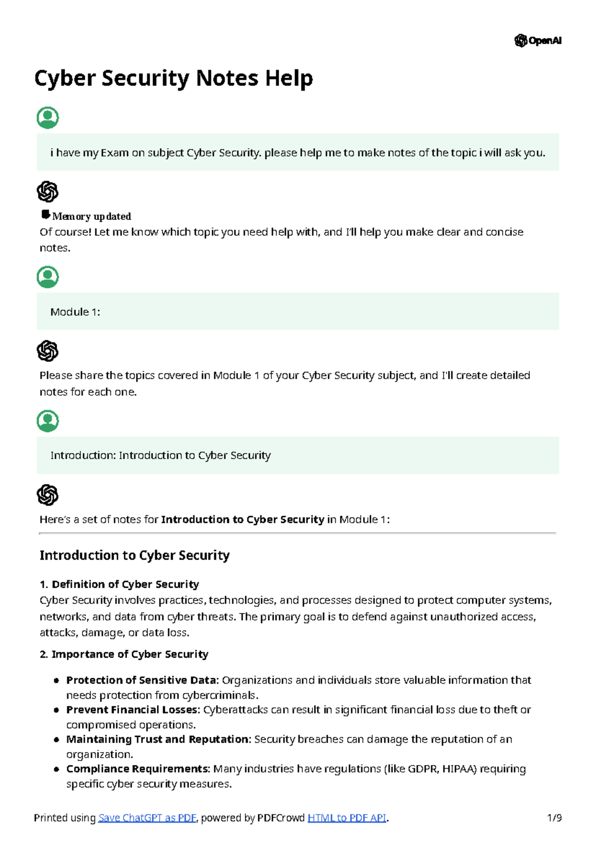 Cyber Security Module- 1 - Cyber Security Notes Help i have my Exam on ...