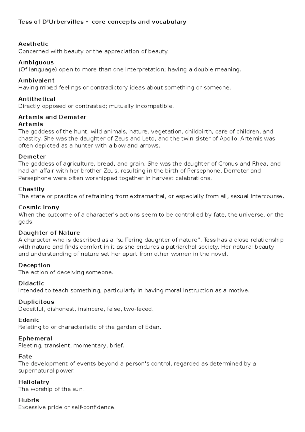 Tess of the D’Urbervilles: In-Depth Study Notes & Critical Analysis ...