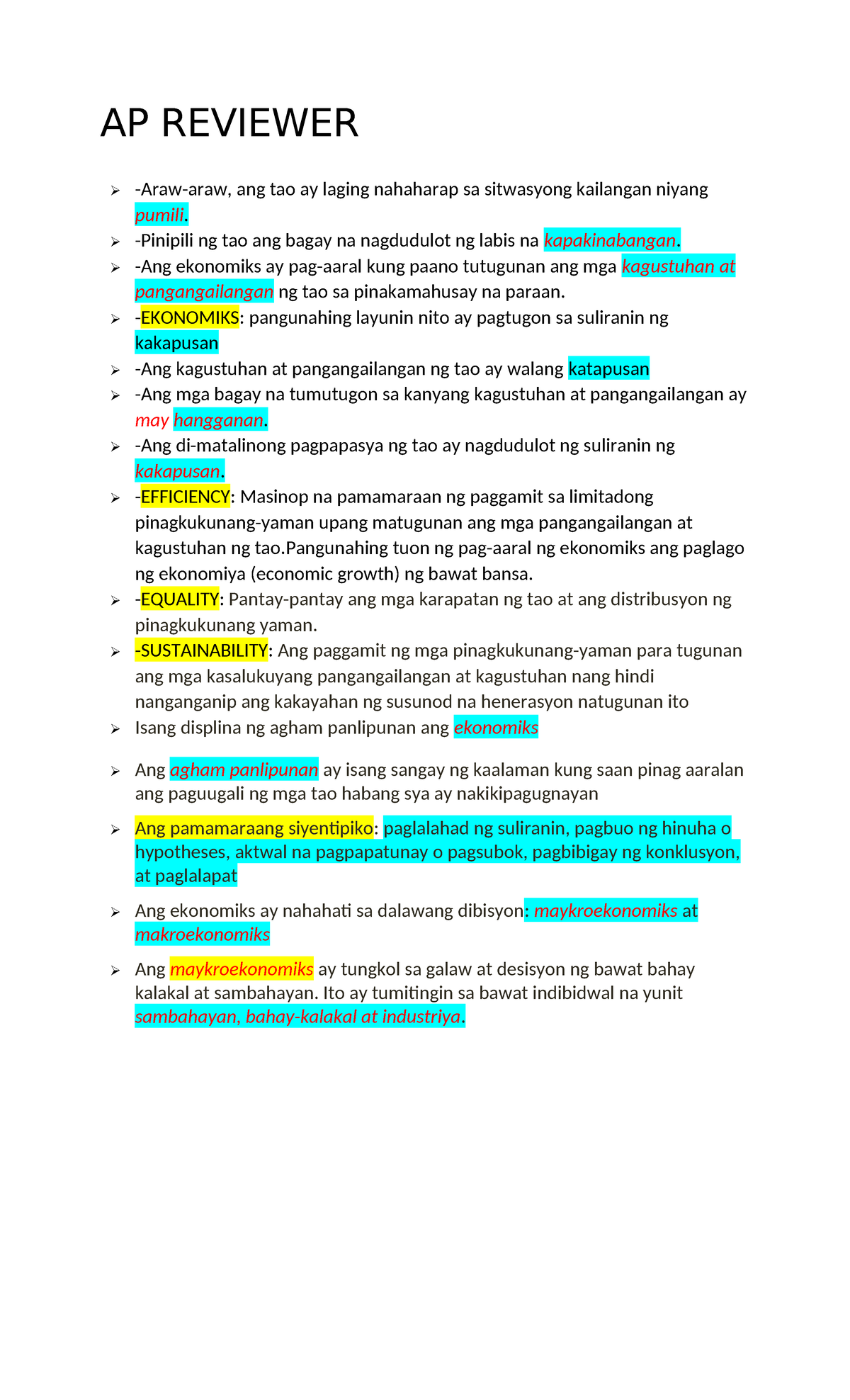 AP Economics Final Exam Reviewer: Key Concepts and Theories - Studocu