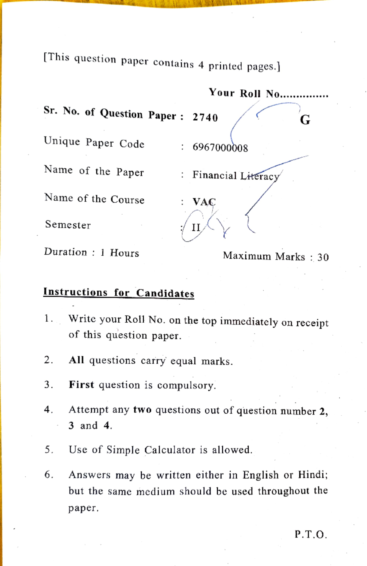 Financial Literacy PYQ Paper - Course VAC, Semester 2022-23 - Studocu