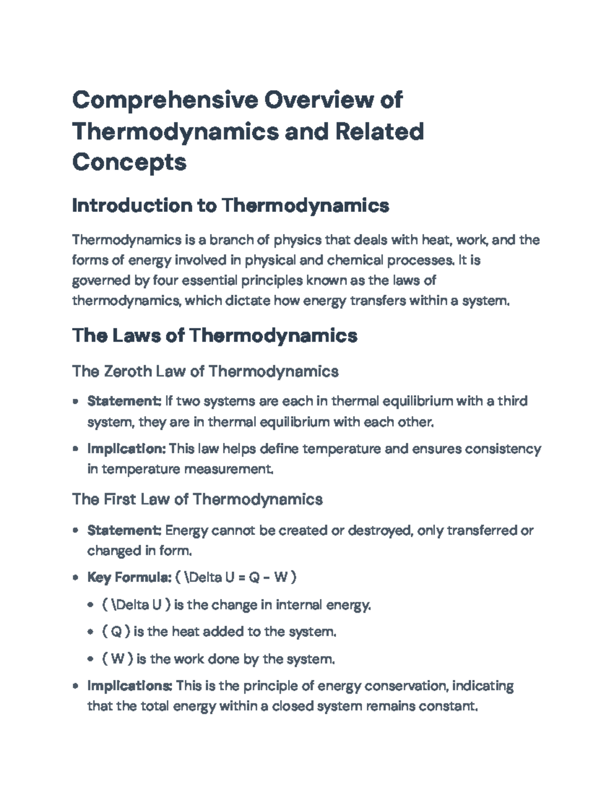 Thermodynamics Overview: Laws, Concepts, and Applications in Physics ...