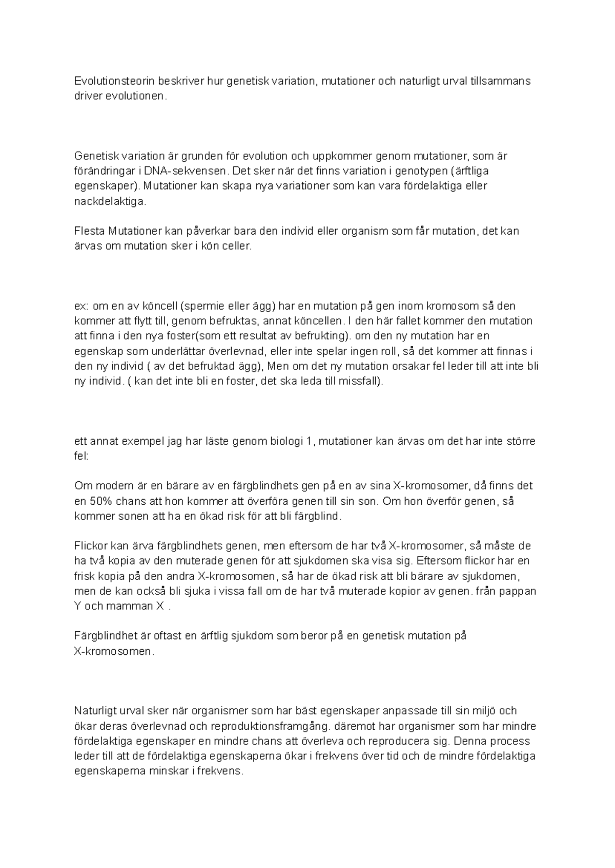 Evolutionsteorin: Genetisk Variation, Mutationer och Naturligt Urval ...