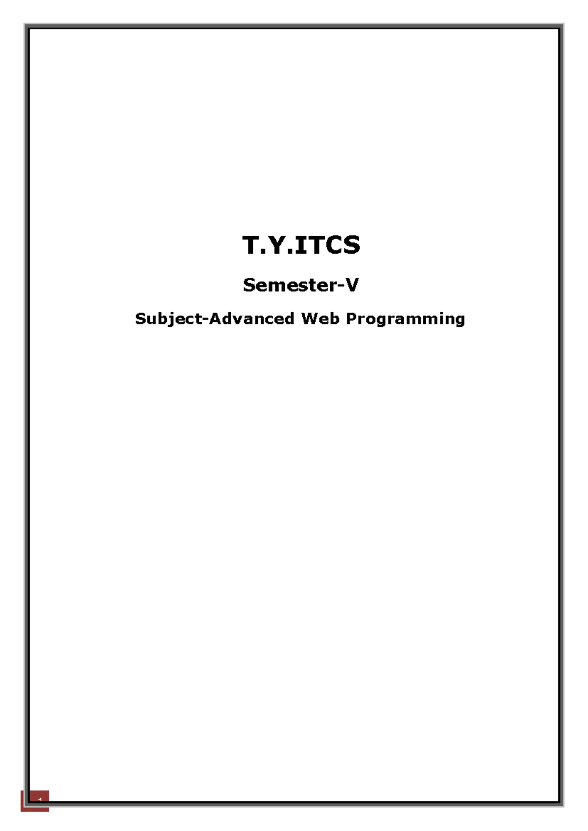 TYIT SEM 5 Advanced Web Programming Syllabus and Notes - Studocu