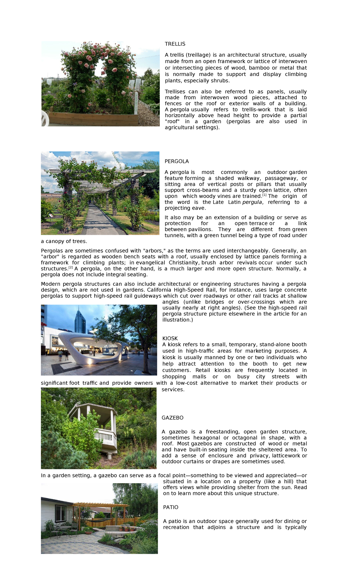 Trellis and Pergola Structures: An Overview of Garden Architecture - Studocu