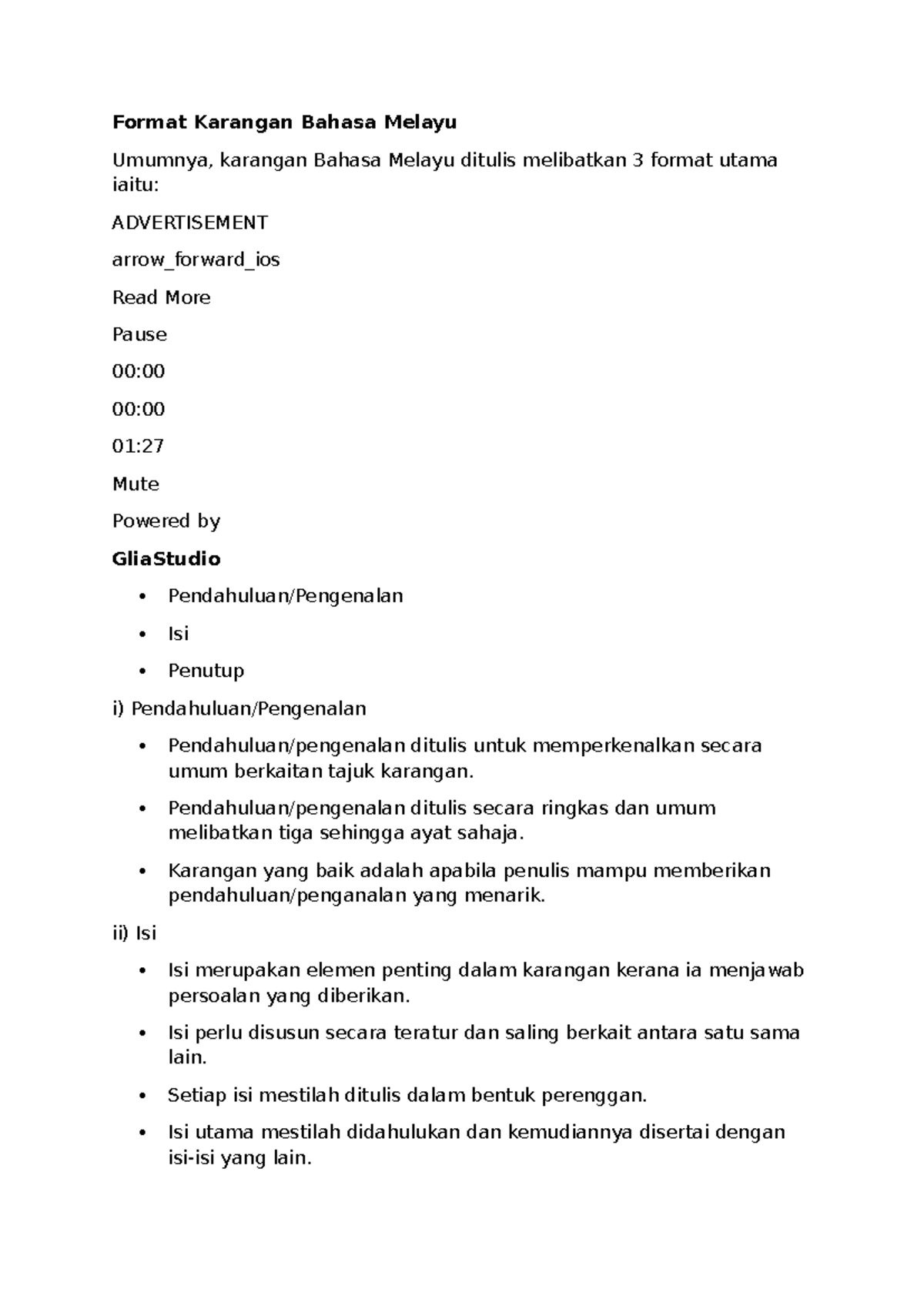 Format Karangan Bahasa Melayu: Panduan dan Contoh Penulisan - Studocu