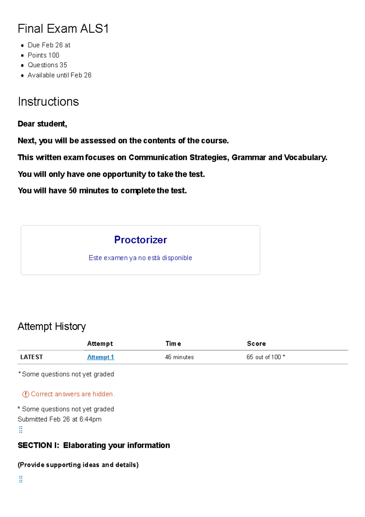 Final Exam ALS1: Communication Strategies & Grammar Review - Studocu