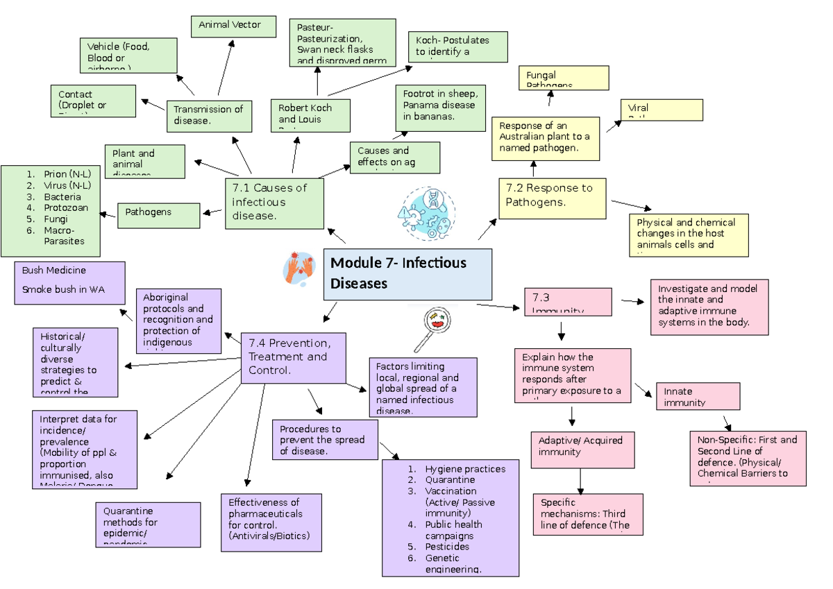 Mod 7 Mind Map - A mind map summary of Module 7- Infectious disease ...